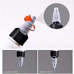 Cheeren 12Pcs 5oz/150ml Plastic Squeeze Dispensing Bottles with Black Twist Cap, Multi Purpose Bottle for Crafts, Art, Glue, Liquid，Kitchen,Household