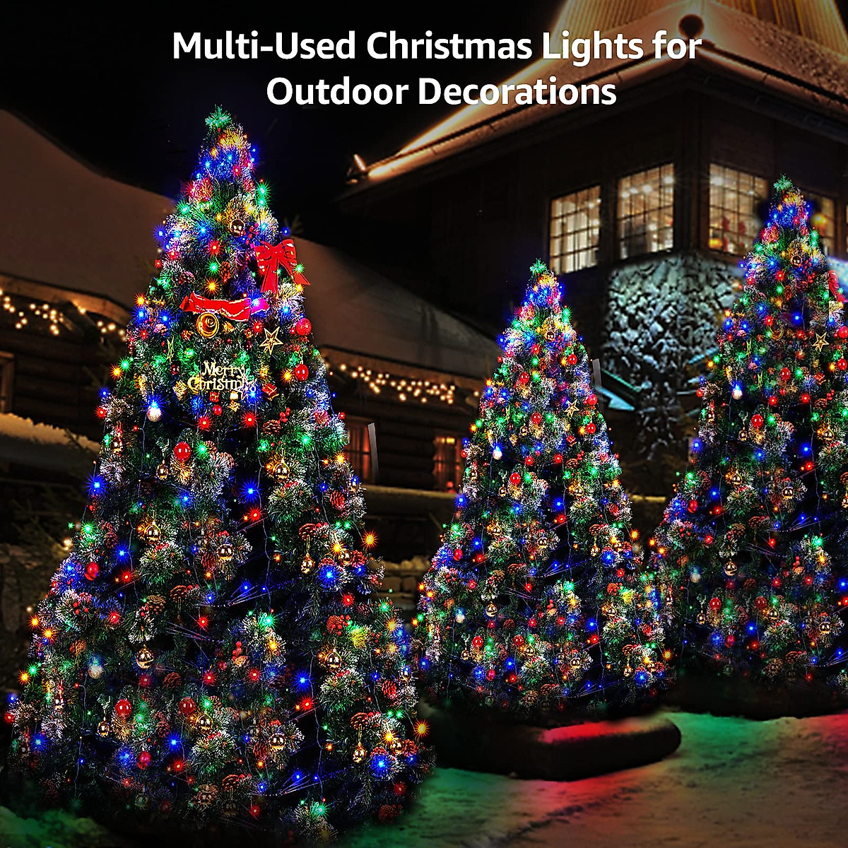 Christmas Tree Lights Christmas Lights Outdoor Indoor 400Led 9.84Ft 10 Lines Christmas Lights with 8 Modes and Timer, Fairy Tree Lights for Wedding Home Party 6Ft - 9Ft Xmas Tree Decor(Multicolor)
