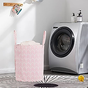 Large Storage Basket for Girls and Boys, Collapsible Laundry Hamper with Long Handles, Toy Bins for Nursery, Kids Room Décor