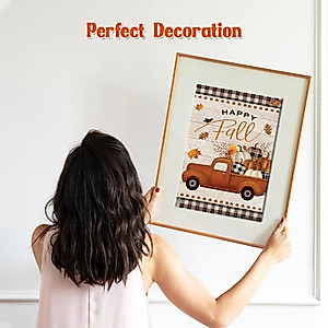 NAIMOER Happy Fall Diamond Art Kits for Adults, 5D Truck Diamond Art Kits for Adults, DIY Full Drill Pumpkin Diamond Art Fall Diamond Art for Home Decor 30x40cm