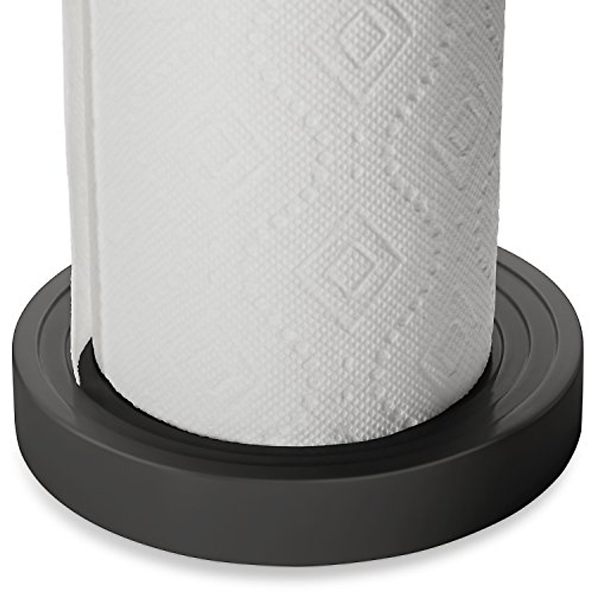 KOHLER Paper Towel Holder with Weighted Base, Tension Loop, Quick One Handed Tear, (Fits Standard and Oversized Rolls), Charcoal