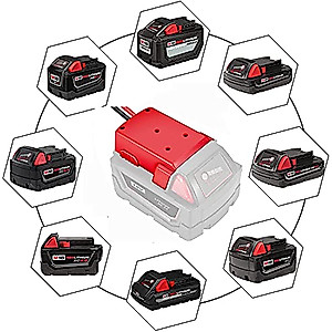 2 Packs Upgrade for Milwaukee Battery Adapter Power Source Mount for Milwaukee M18 18V Battery Adaptor Dock with Wires Battery Converter Connector DIY Power Wheel Adapter for Truck Robotics Toys
