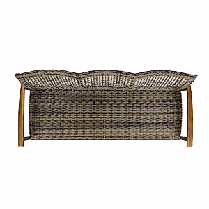Christopher Knight Home Marcia Outdoor Wood Sofa, Wicker, 75.50 x 31.00 x 31.50, Gray, Natural Stained Finish