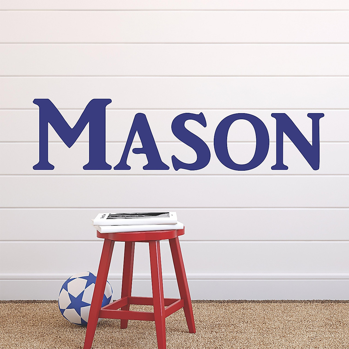 Boys Nursery Personalized Custom Name Vinyl Wall Art Decal Sticker 28" W, Boy Name Decal, Boys Name, Nursery Name, Boys Name Decor Wall Decals, Boy's Bedroom Decor, Plus Free 12" Hello Door Decal