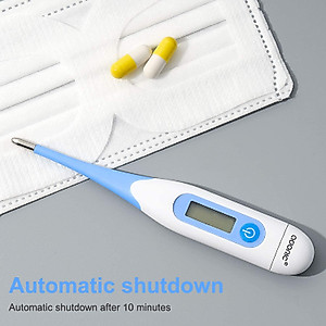 ADORIC Digital Waterproof Medical Thermometer with Fever Warning, Bright Blue