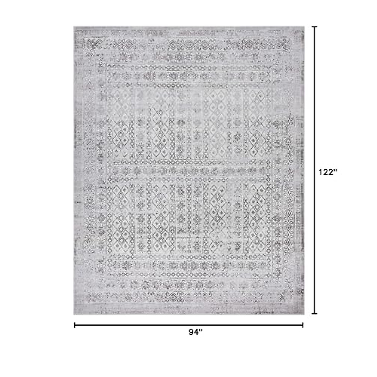 Ellery Gray 8x10 Area Rug 8x10 - Area Rugs for Living Room - Dining Room Rug - Bedroom Rug - Kitchen Rug - Entryway Rug Carpet - Alfombras para Salas Modernas - Persian Style