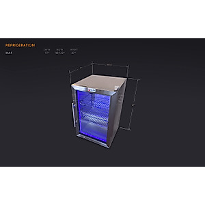 Mont Alpi Built-in MABi805-COMBO 44-Inch 6-Burner 87000 BTU Built-In Stainless Steel Outdoor Kitchen Island Gas BBQ Grill + Glass Door Compact Refrigerator + Charcoal Tray & Griddle Plate Combo