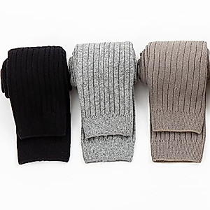 Juebm Toddler Girls Leggings Pants Sock Set Knits Tights Stockings (Assorted Footless 3-pack, 12-24months)