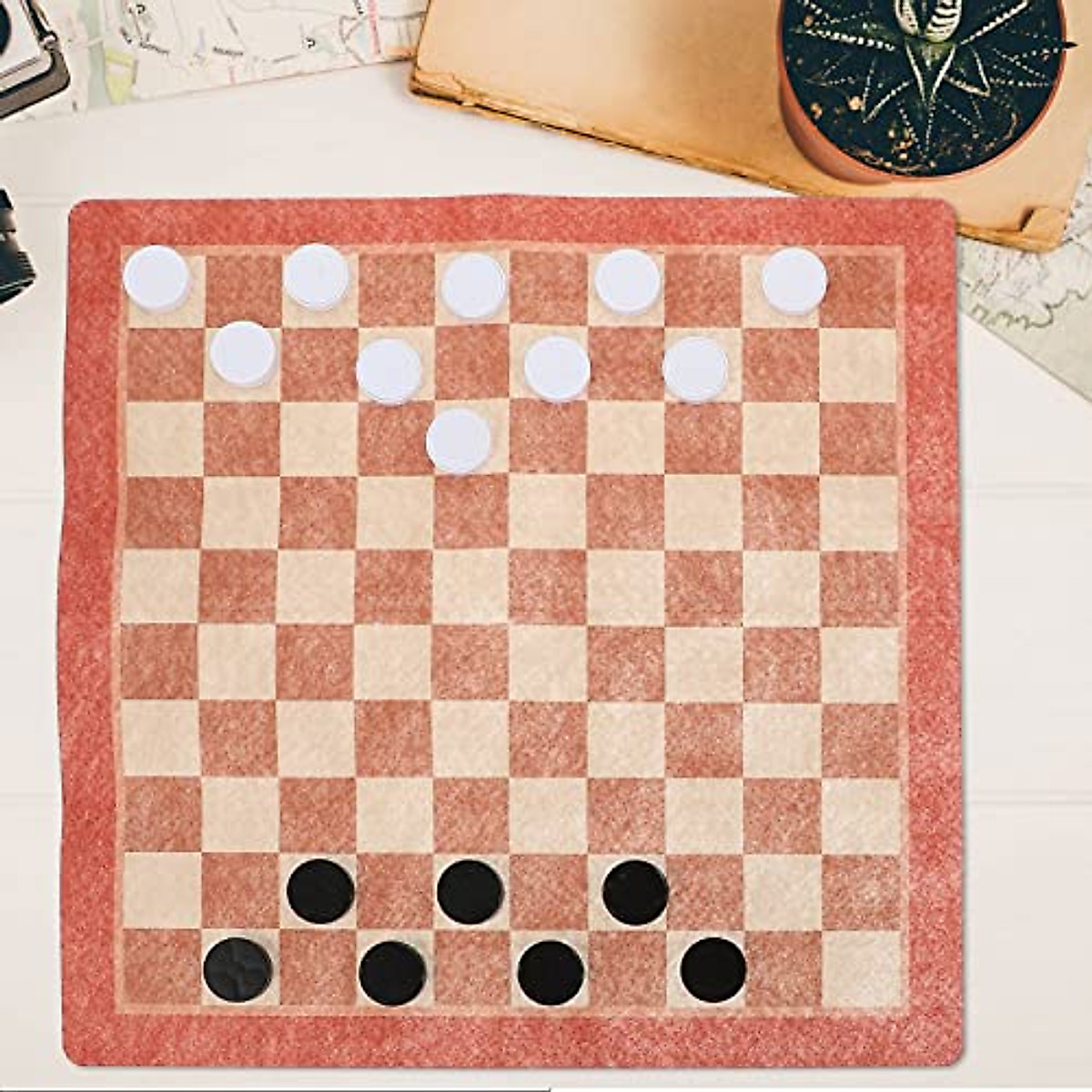 Portable Chess Board Games Tournament Chess Board Roll Up Chess Set Portable Folding Chess Board Tournament Chess Mat for Kids Xmas New Year Party Game Favors Travel Chess Mat