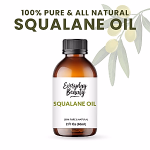 Squalane Oil - 100% Pure & Natural Plant Derived Facial Oil 2 Fl Oz - Cold Pressed and Unrefined Premium Grade Multipurpose Moisturizing Oil For Skin and Hair