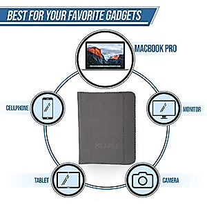 Kuzy Microfiber Cleaning Cloth for Electronics - MacBook Screen Cleaner Pro 13 14 15 16 inch and Air 13 inch - Microfiber Keyboard Cover Cloth - Glasses Cleaning Cloth - Eyeglass Cleaning Cloth, 3pc