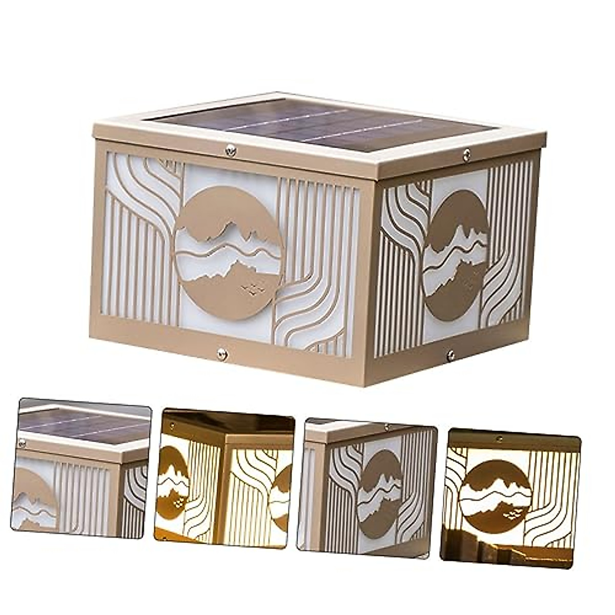 DOITOOL 1pc Post lamp Light for Outside Patio Fence Post Lights Fence Solar Lights Outdoor Fence Deck Cap Light Outdoor Column Lights Outdoor Pillar Light Outdoor lamp Lighting