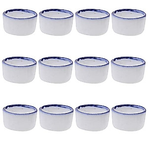 Ipetboom 12pcs Reptile Food Dish Bowl, Worm Dish Ceramic Pet Bowls Terrarium Bowls Reptile Water Sink for Leopard Gecko Bearded Dragon Tank Accessories, 2x2x1cm