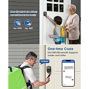 Fingerprint Deadbolt Lock for Door,Guarder Keyless Entry Door Lock with Code/Fingerprint/Key,Temporary Code Deadbolt Keypad Lock,IP65 300 User Digital Electronic Door Lock for Front Door