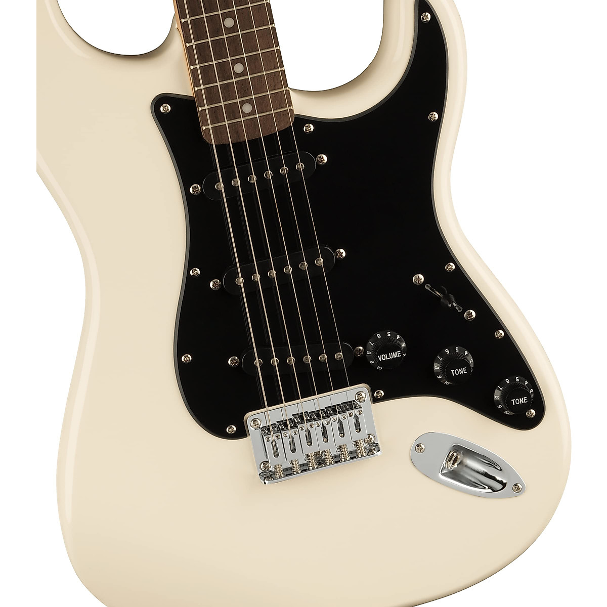 Fender Bullet Stratocaster HT Electric Guitar, Laurel Fingerboard, Black Pickguard - Olympic White