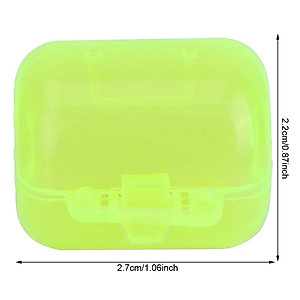 50 Pcs Plastic Fishing Hook Box, Clamshell Fluorescent Yellow Squid Lure Hook Box Cover Case Fishing Accessory Tackle Box(Medium)