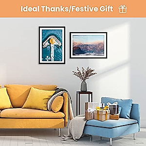 upsimples 15" Clear Acrylic Shelves Set of 4 Bundle with 1 Pack 8.5x11 Picture Frame