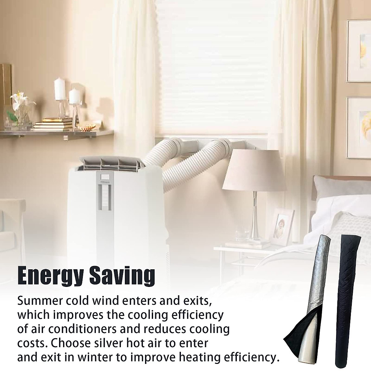 Portable Air Conditioner Hose Cover Wrap, Insulated AC Hose Cover, Protective Dust Sleeve for Air Conditioning Exhaust Hose, Universal Fit 5 inch to 6 inch Diameter Exhaust Pipes