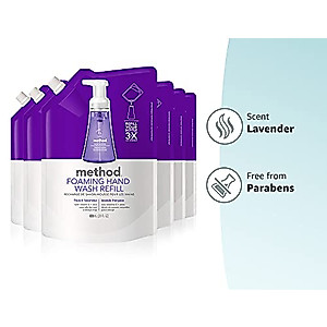 Method Foaming Hand Wash Refill, French Lavender, 28 oz, 6 pack, Packaging May Vary