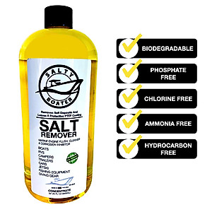 Salty Boater - Salt Remover for Boats - Boat Soap Marine - Salt Away for Boats - Salt Remover Engine Flush - Boat Cleaner - Boat Cleaning Supplies (32oz) Color May Vary