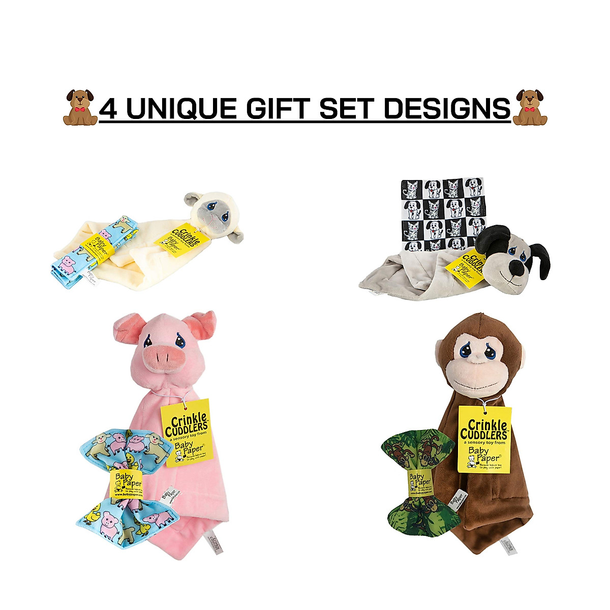 Baby Paper Crinkle Cuddlers Gift Sets (Pig)