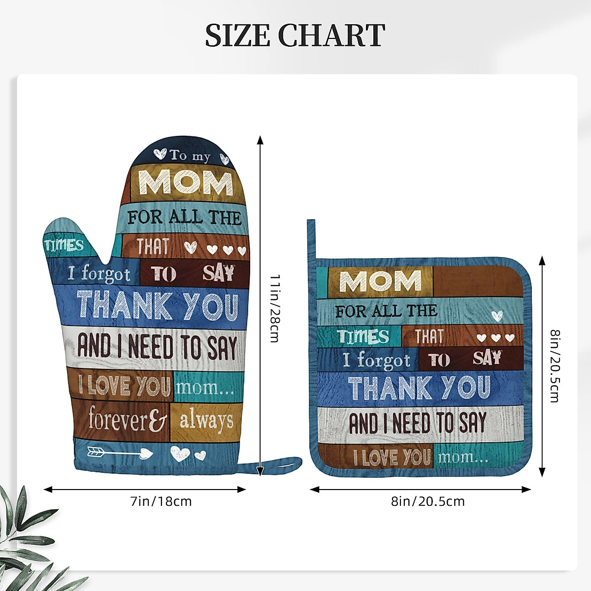 Boulda Mom Oven Mitts Gift for Mom Oven Mitts Heat Resistant Oven Gloves Cotton Lining Waterproof Pot Holders for Cooking Baking Kitchen