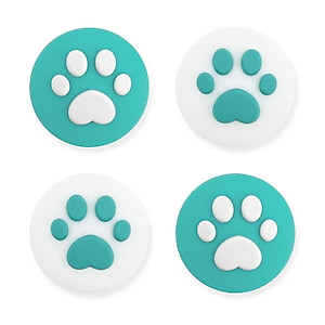 GeekShare 4PCS Silicone Cat Paw JoyCon Thumb Grip Set Joystick Caps Compatible with Switch / OLED / Switch Lite (Lite Green)