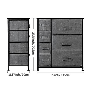 n/a Dresser with 7 Drawers Furniture Storage Tower Unit for Bedroom Hallway Closet Office Organization Steel Frame Wood (Color : A)