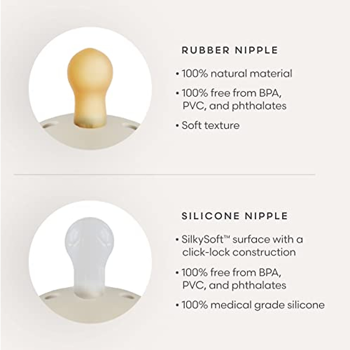 FRIGG Daisy Natural Rubber Baby Pacifier | Made in Denmark | BPA-Free (Baby Pink/Soft Lilac, 6-18 Months) 2-Pack