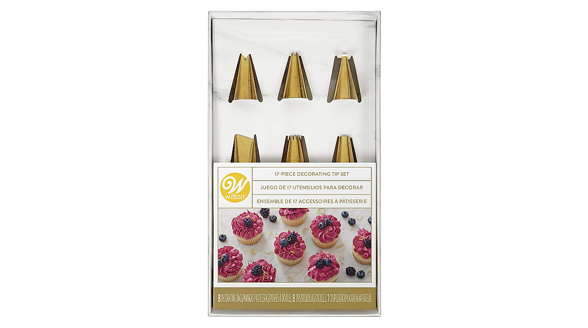 Wilton Navy Blue & Gold Cake Decorating Set - 17 Pieces