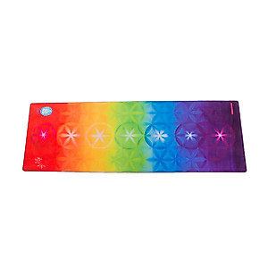 Spiritual Revolution Yoga Mat with Carry Strap - Luxury Mat/Towel Combo that Grips While you Sweat; Natural Rubber Base; No Slip, PVC Free, and Machine Washable, Rainbow Understanding