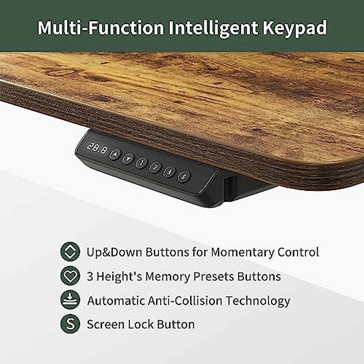 FEZIBO Height Adjustable Electric Standing Desk with 4 Drawers and Keyboard Tray, 55 x 24 Inch Table with Storage Shelf, Sit Stand Desk with Splice Board, Rustic Brown