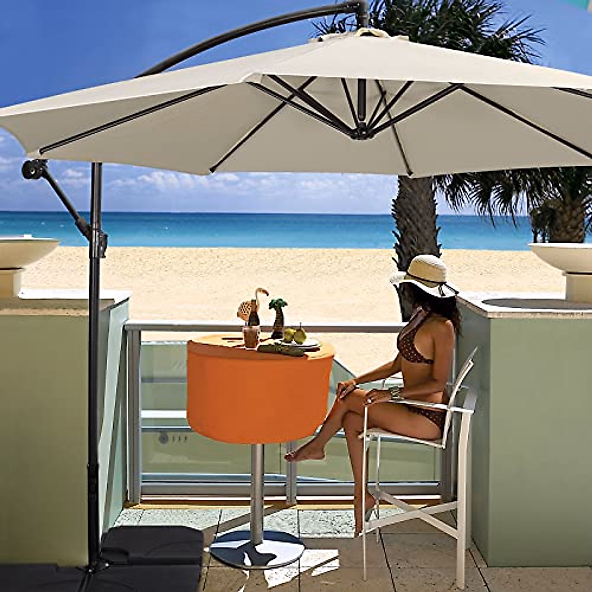 HAUSHOF 10FT Patio Umbrella, Outdoor Offset Hanging Cantilever Umbrella with Crank & Cross Base, Waterproof & UV Protection, Easy Assembly and Quick Tilt Adjustment, For Garden, Seaside, Pool, Yard…