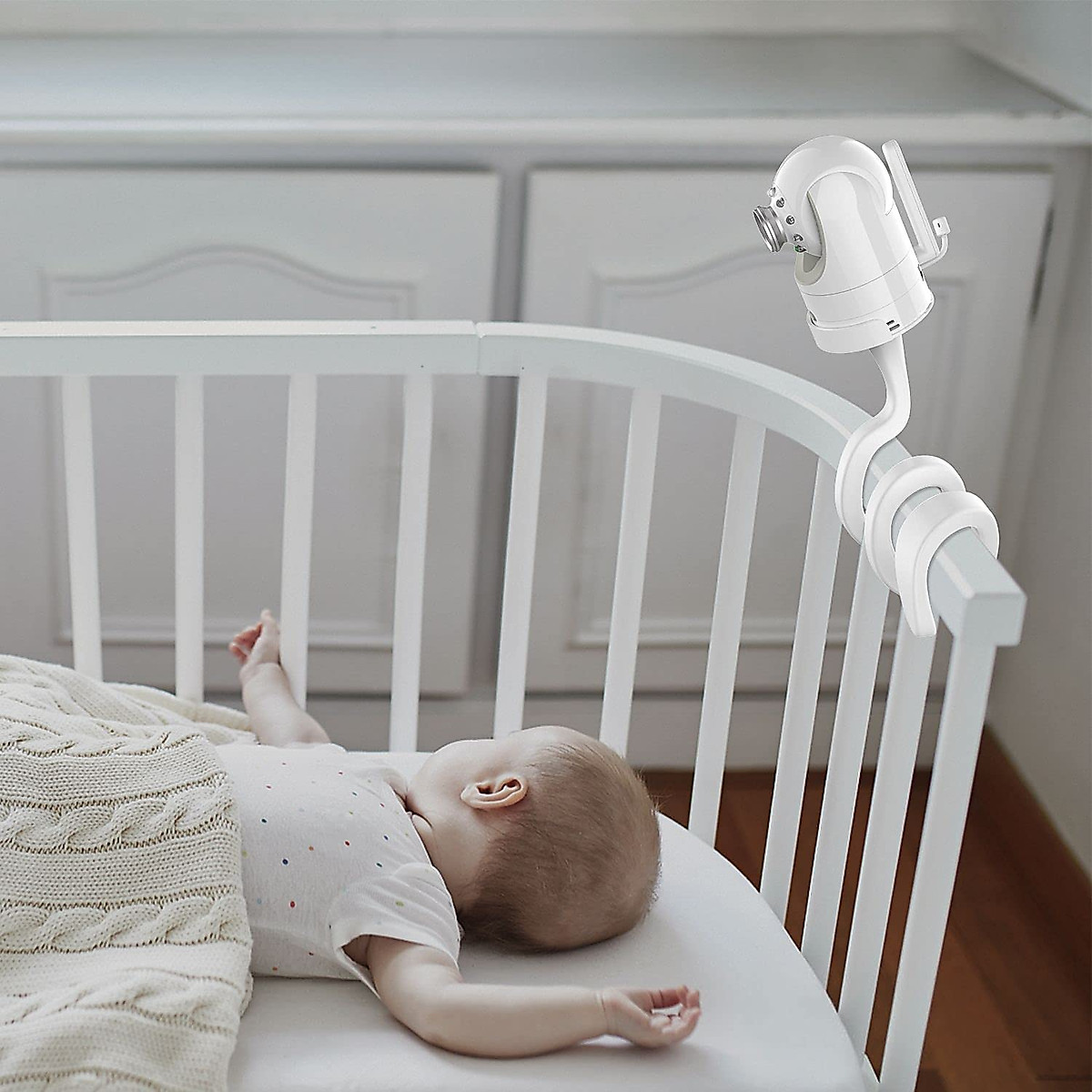 GUMBALL Baby Monitor Mount for Infant Optics DXR-8 and DXR-8 Pro Baby Monitor, Versatile Twist Mount Without Tools or Wall Damage, Security and Sturdy, White