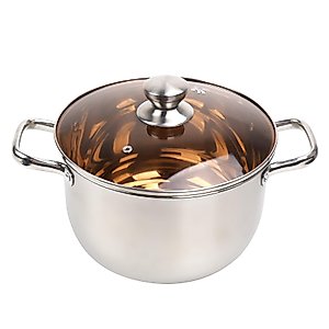 DricRoda Soup Pot 8 Quart Pot Stainless Steel Pasta Pot, Nonstick Stock Pot Cooking Pot with Lid and Handles, Large Pot Big Pot for Cooking Glass Lid Stockpot for Home Restaurant Party Dishwasher Safe