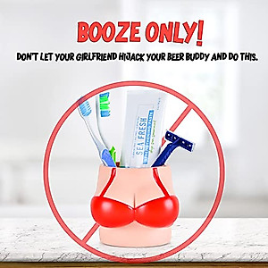 Shower Beer Buddy - Red Bikini Shower Beer Can Holder w/ Silicone Suction Cup | Holds Your Cold Beer Can in the Shower or Bath Tub | Drink Accessories Gifts Bathtub Caddy Bathroom Shower Beer Holder