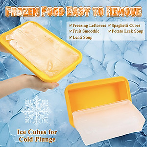 Maxcheck 4 Pack Large Silicone Soup Freezer Containers with Lid 6 Cup Silicone Freezer Trays Reusable Food Storage Freezing Containers For Soup,Pasta Sauce,Leftovers,Meal Prep(Orange)