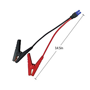 KUNCAN EC5 Jump Starter Cable with Battery Clamps - 12V Replacement Alligator Clips to EC5 Connector Car Jumper Cable for Emergency Portable Car Jump Start Battery Booster Cable 10AWG Silicone Wire