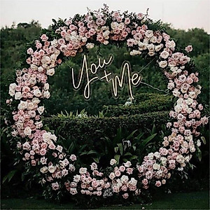 Aisto Round Backdrop Stand 7.2FT Arch Balloon Golden Metal Circle Garland Frame with Base for Wedding Birthday Party Baby Shower Graduation Decoration