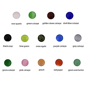 925 Sterling Silver Genuine and Simulated 14 Color Interchangeable Gemstone Set Magic Sphere Fashion Ring, Size