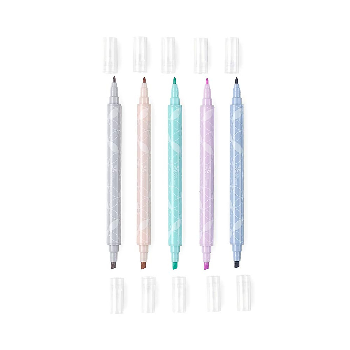 Erin Condren Designer Desk Accessories - Pastel Dual-Tip Highlighters 5-Pack. Set of 5 Pastel Dual-Tip Highlighters: Includes Blush, Orchid, Pool, Monaco and Grey Colors