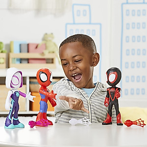 Spidey and His Amazing Friends Supersized Miles Morales: Spider-Man 9-inch Action Figure, Marvel Preschool Super Hero Toy, Kids Ages 3 and Up