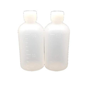 3PCS 100ML 3.4OZ White Empty Plastic Bottles with Screw Cap and Scale Solution Pills Potion Tablet Storage Holder Sealed Jar Refillable Durable Container Pot for Laboratory Household