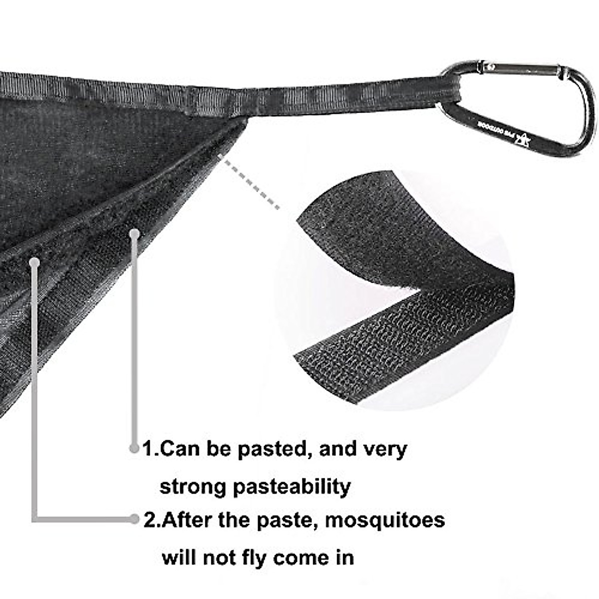 Hammock Bug Net - 12' Hammock Mosquito Net Fits All Camping Hammocks, Compact, Lightweight and Fast Easy Set Up, Security from Bugs and Mosquitoes, Essential Camping and Survival Gear (Black)