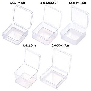 Beads Container Useful Jewelry Organizer Case Hardware Case Transparent Nail Art Screw Storage Pill Chip Box(4x4x2.8cm)