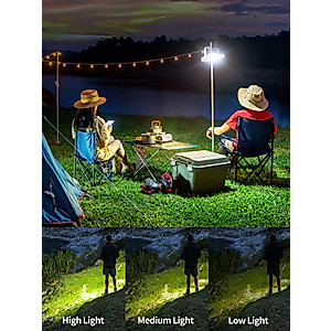 intelamp Gutter Lights Solar Powered, Portable Outdoor Solar Light 2 Pack, Camping Lantern Solar Outdoor Waterproof,2000mAh Emergency Solar Light, Suitable for Fishing, Hiking, Corridor, Aisle
