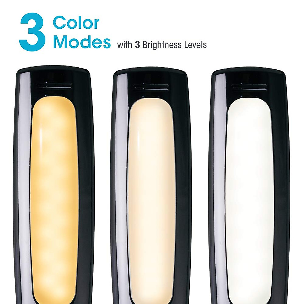 OttLite Swerve LED Desk Lamp with 3 Color Modes & USB Port – Long-Lasting ClearSun LED Light, Flexible Neck, Touch Activated Controls, for Work, Crafting, Reading, Nightstand