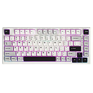 YUNZII YZ75 75% Hot Swappable Wireless Gaming Mechanical Keyboard, RGB Backlights, BT5.0/2.4G/USB-C, Dye Sub PBT Keycaps for Linux/Win/Mac(Gateron G Pro Yellow, White)
