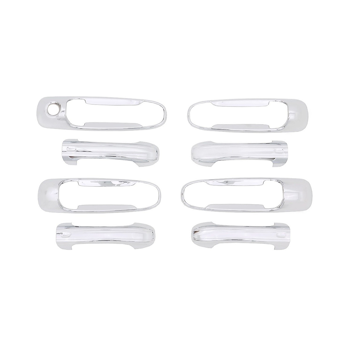Auto Ventshade 685209 Chrome Door Handle Covers w/o Passenger Keyhole, 4-Door Set for 2002-2008 Dodge Ram 1500, 2002-2010 Ram 2500 & 3500, 2004-2008 Durango, 2005-2008 Dakota, 2002-2006 Jeep Liberty