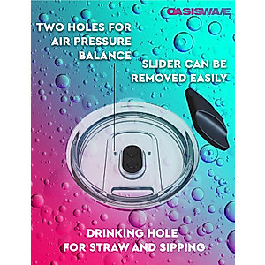 20 oz Tumbler Lid, Magslider Lid Compatible for YETI 20 oz Tumbler,10/24 oz Mug and 10 oz Lowball,Travel Spill Proof Cup Lids Covers with Magnetic Slider Replacement Lid,BPA Free （2 Pack）